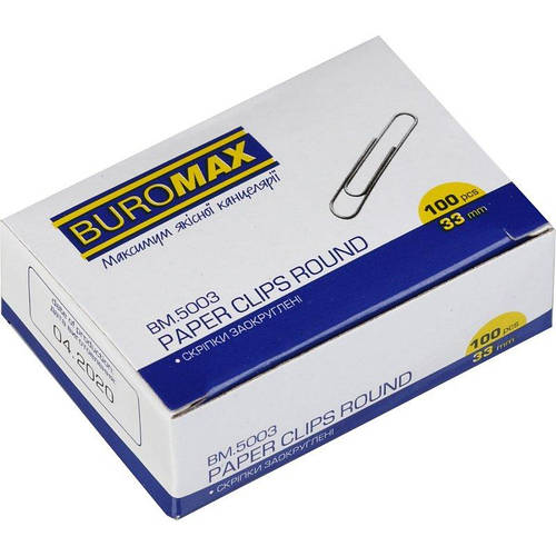 Скрепки канцелярские никелированные Buromax 100 шт 33 мм, по 10 упаковок, цена 100 грн — Prom.ua ...