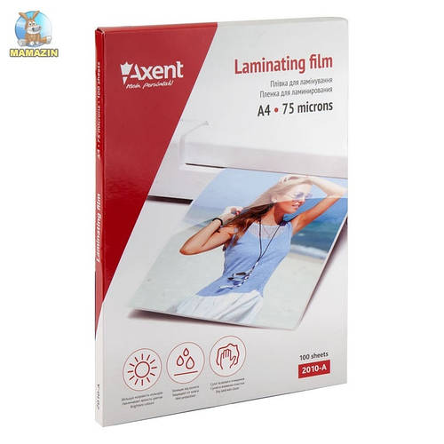 Купить Плёнка для ламинирования Axent 2010-A 75 мкм, A4, 216 x 303 мм 2010-A, цена 455 ₴ — Prom ...