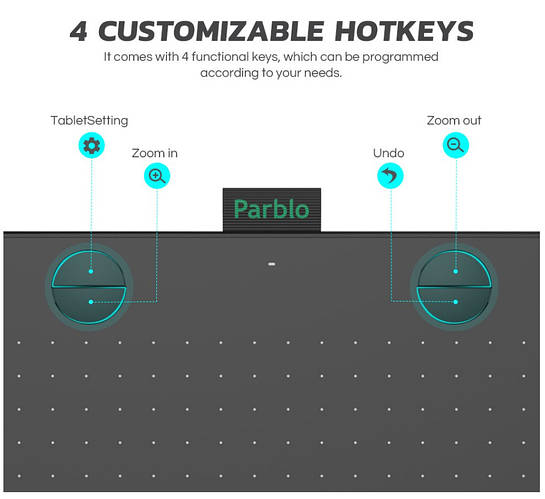 Графічний планшет для малювання Parblo A640 V2 чорний + рукавичка, ціна ...