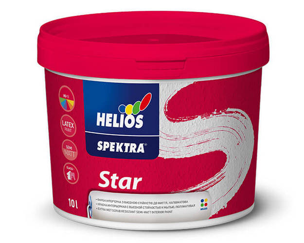 Купить Краска латексная HELIOS SPEKTRA STAR интерьерная белая (база В1 ...