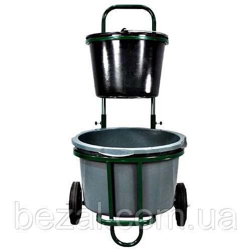 Купить Тележка дворника для уборки мусора с баком 45 л и ведром 20 л ...