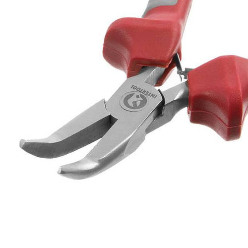 Плоскогубці подовжені вигнуті прецизійні з двокомпонентними накладками на рукоятки, 115 мм ...