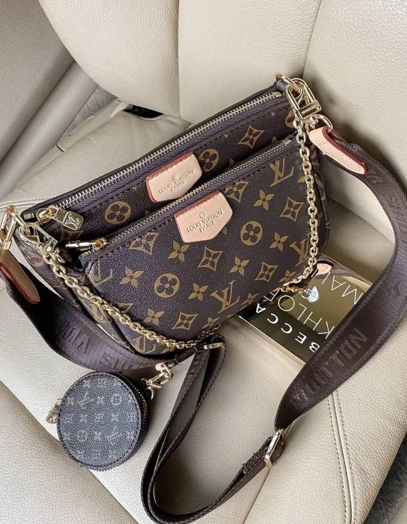 Сумка Louis Vuitton 3 в 1 коричнева сумка клатч Луї Вітон люкс шкіра ...