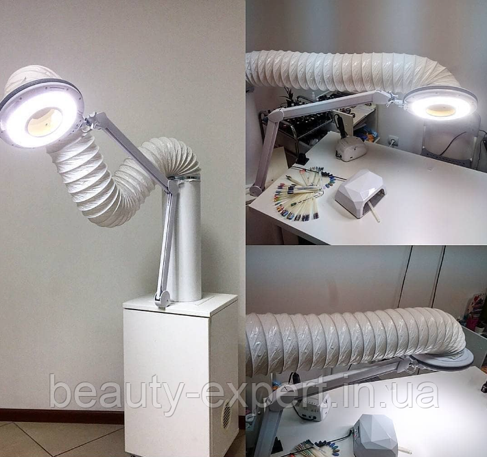 Мобильная Вытяжка для Педикюра и Маникюра с LED Лампой и Фильтром для ...
