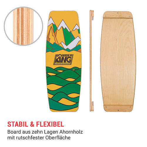 Indoorboard Limited Edition Wakeboard Balance Board + Mat + Roll Wood ...