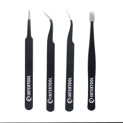 Набір пінцетів антистатичних 4 шт INTERTOOL [NT-6001], ціна: 113.05 ₴, купити на Prom.ua