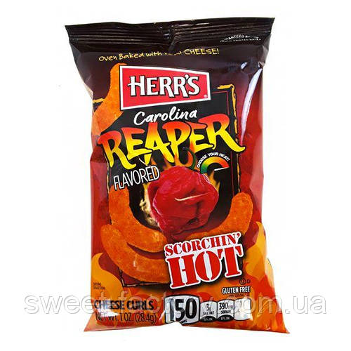 Снеки Herr's Carolina Reaper Extra Hot Cheese Curls 28g (ID#1663687656 ...