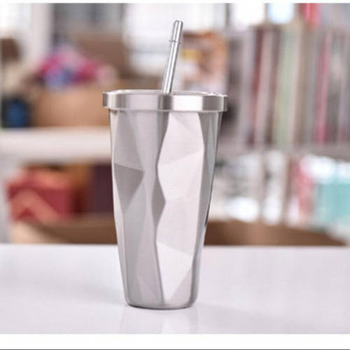 Стакан с крышкой и трубочкой гнутый Starbucks Silver, цена 540 грн ...