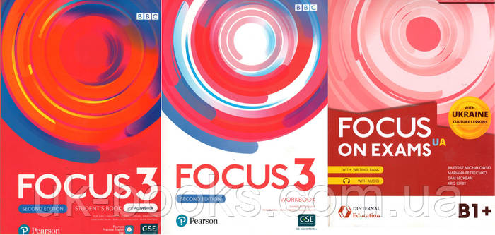 Підручник + зошит Focus Second Edition 3 Student's Book + workbook + Focus on Exam B1+ (ID ...