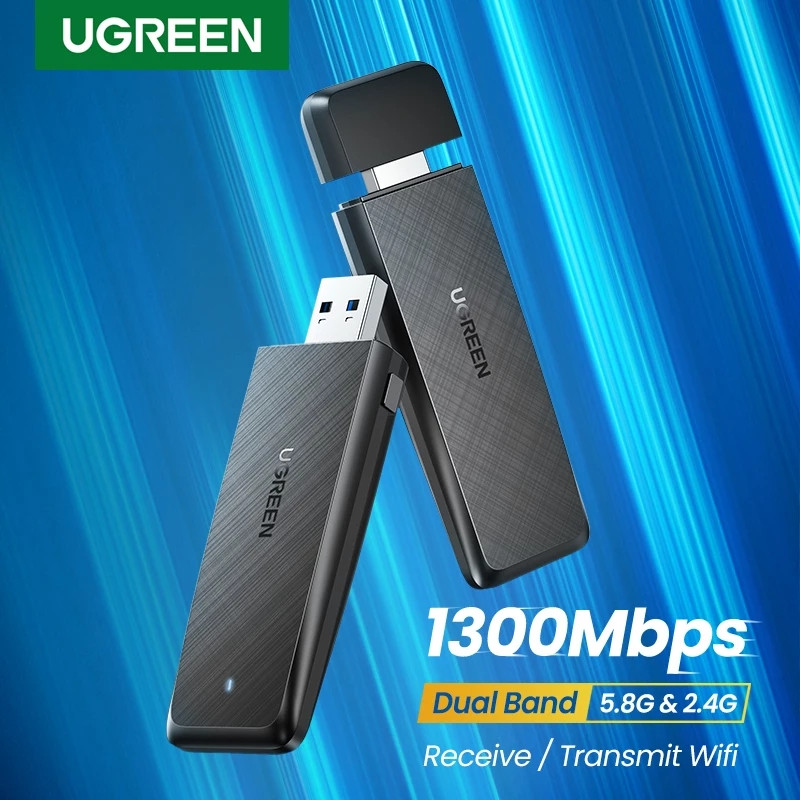 UGREEN AC1300 CM492 дводіапазонний Wi-Fi AC адаптер USB3.0 1300Mbps 2.4 ...