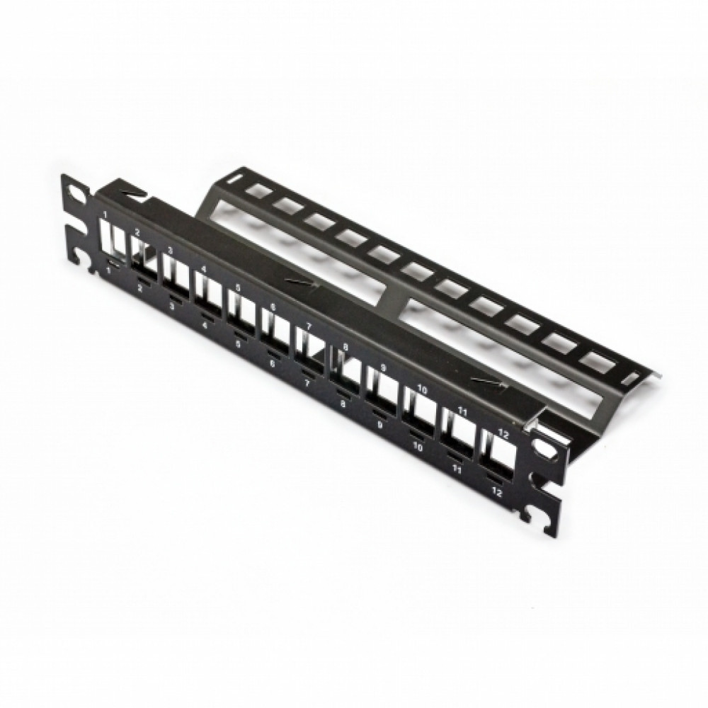 Купить Патч панель 10", 1U, на 12 модулей KeyStone (slim), с задним ...