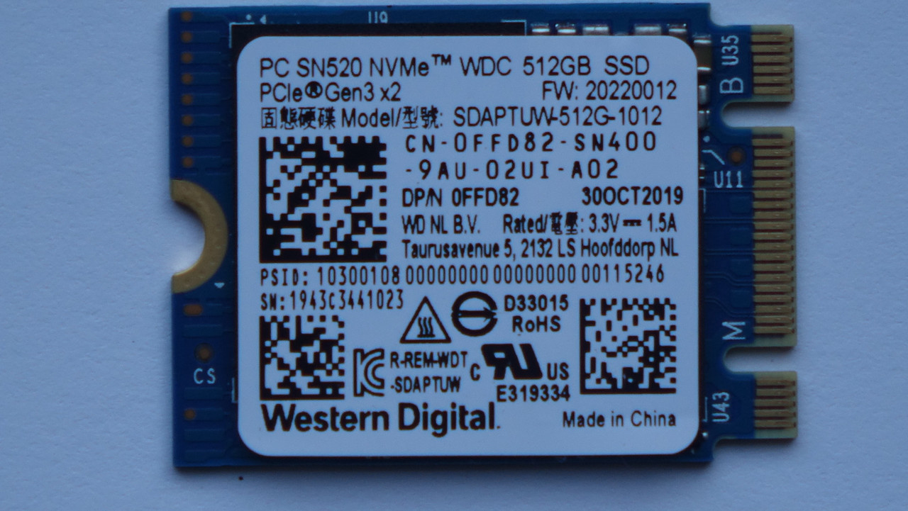 Купити SSD WD SN520 512 GB NVMe M.2 2230 / 2280 TLC (SDAPTUW-512G-1012 ...