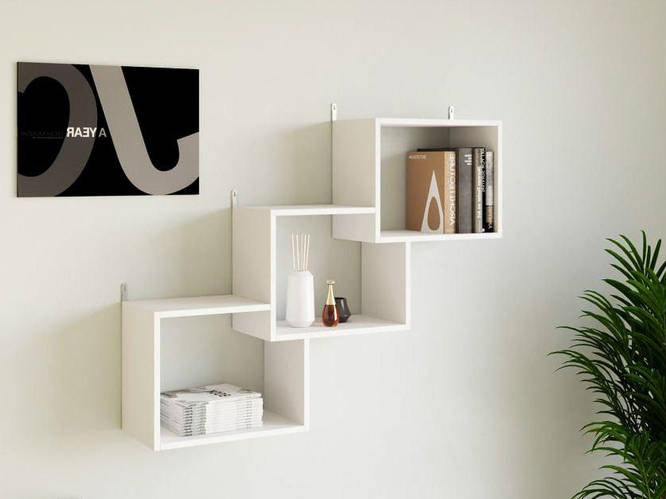 Купити Поличка потрійна на стіну квадратні полиці 3 шт діагональна