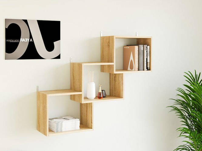 Купити Поличка потрійна на стіну квадратні полиці 3 шт діагональна полиця у вітальню для книг