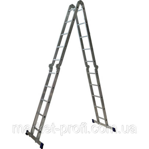 Алюминиевая лестница трансформер, четырехсекционная шарнирная 4 х 5 ...