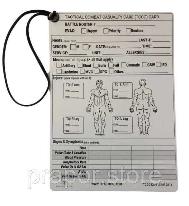 Всепогодна медична картка TCCC CARD, ціна 84 грн — Prom.ua (ID#1666511083)