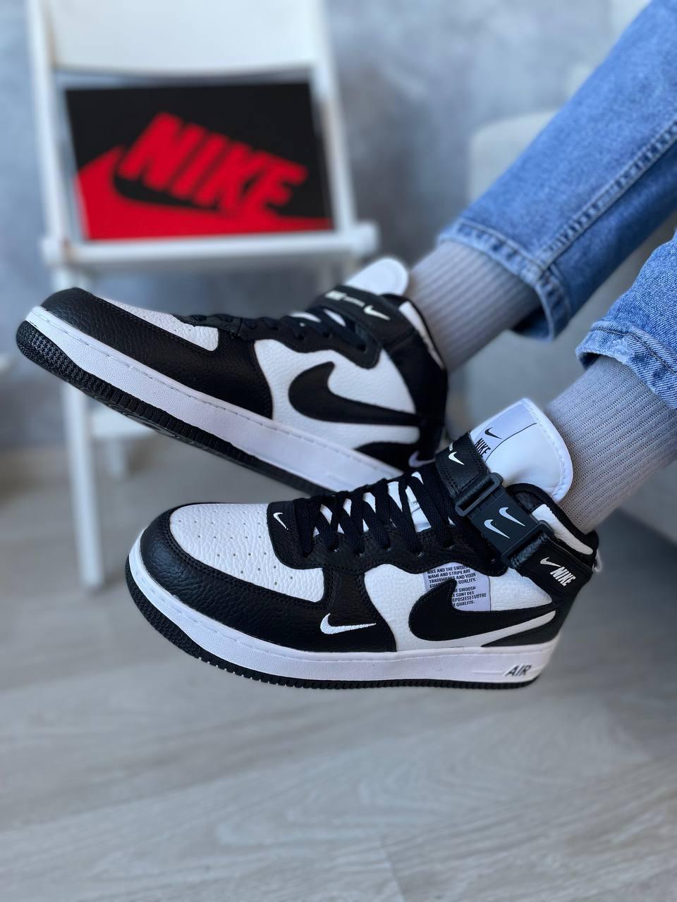 Мужские кроссовки Nike Air Force 1 High Utility Black White Найк Форсы ...