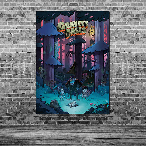 Купить Плакат "Гравити Фоллз, ночь в лесу, Gravity Falls", 106×75см, цена 400 ₴ — Prom.ua (ID ...