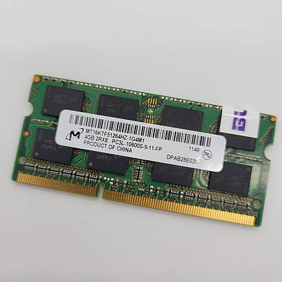 Оперативна пам'ять для ноутбука SODIMM Micron DDR3L 4Gb 1600MHz PC3L-12800S (MT8KTF51264HZ-1G6E2 ...