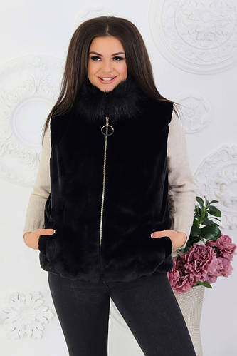 Купить Женская меховая жилетка искусственный мех мутон без капюшона ...