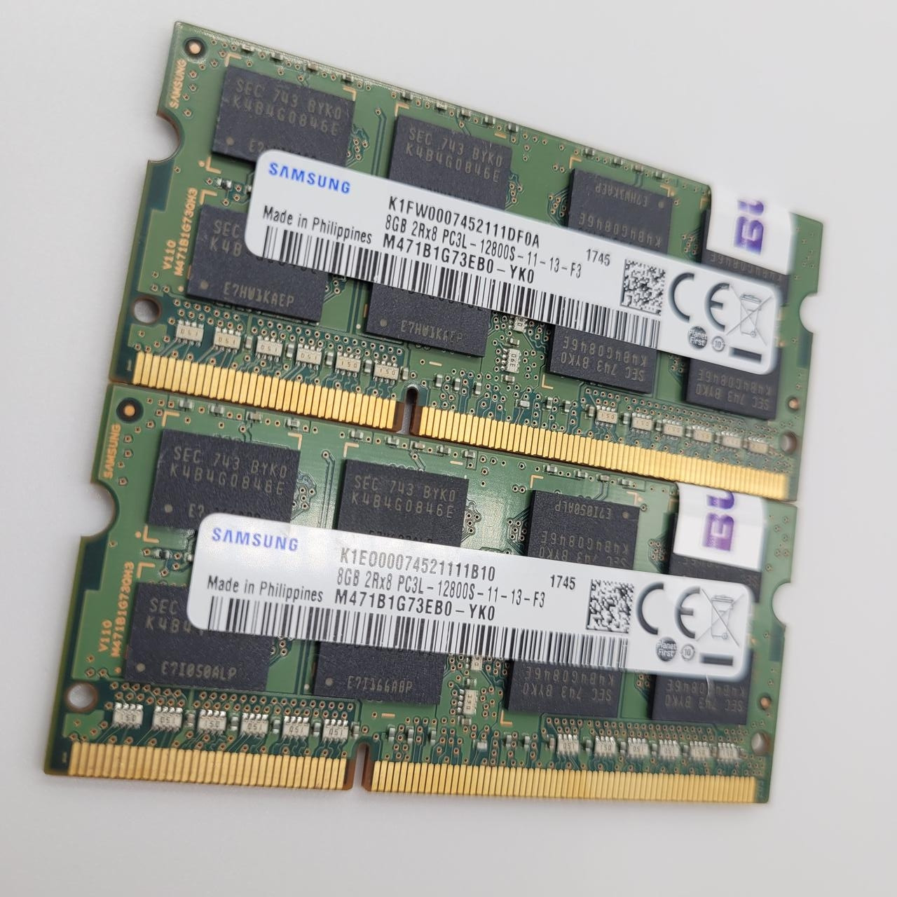 Пара оперативної пам'яті Samsung SODIMM DDR3L 16Gb (8Gb+8Gb) 1600MHz 12800s 2R8 CL11 ...
