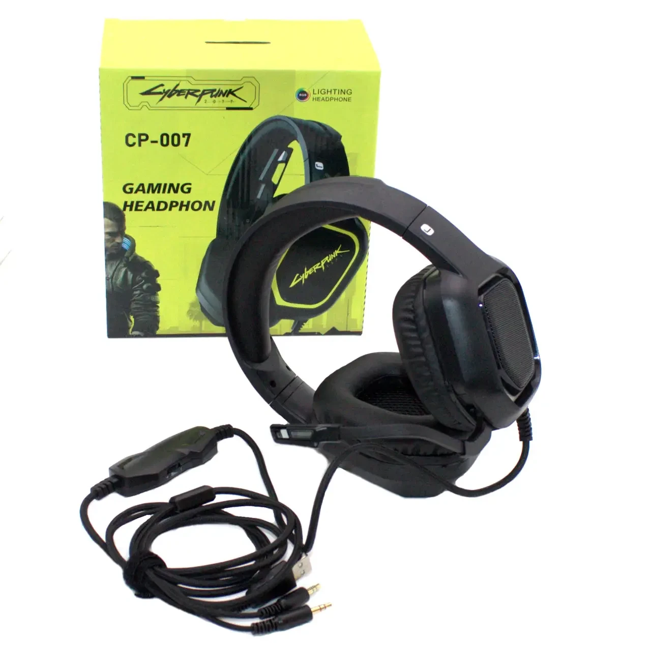 Купить Геймерские наушники Cyberpunk CP-007. Игровые наушники для компьютера с подсветкой., цена ...