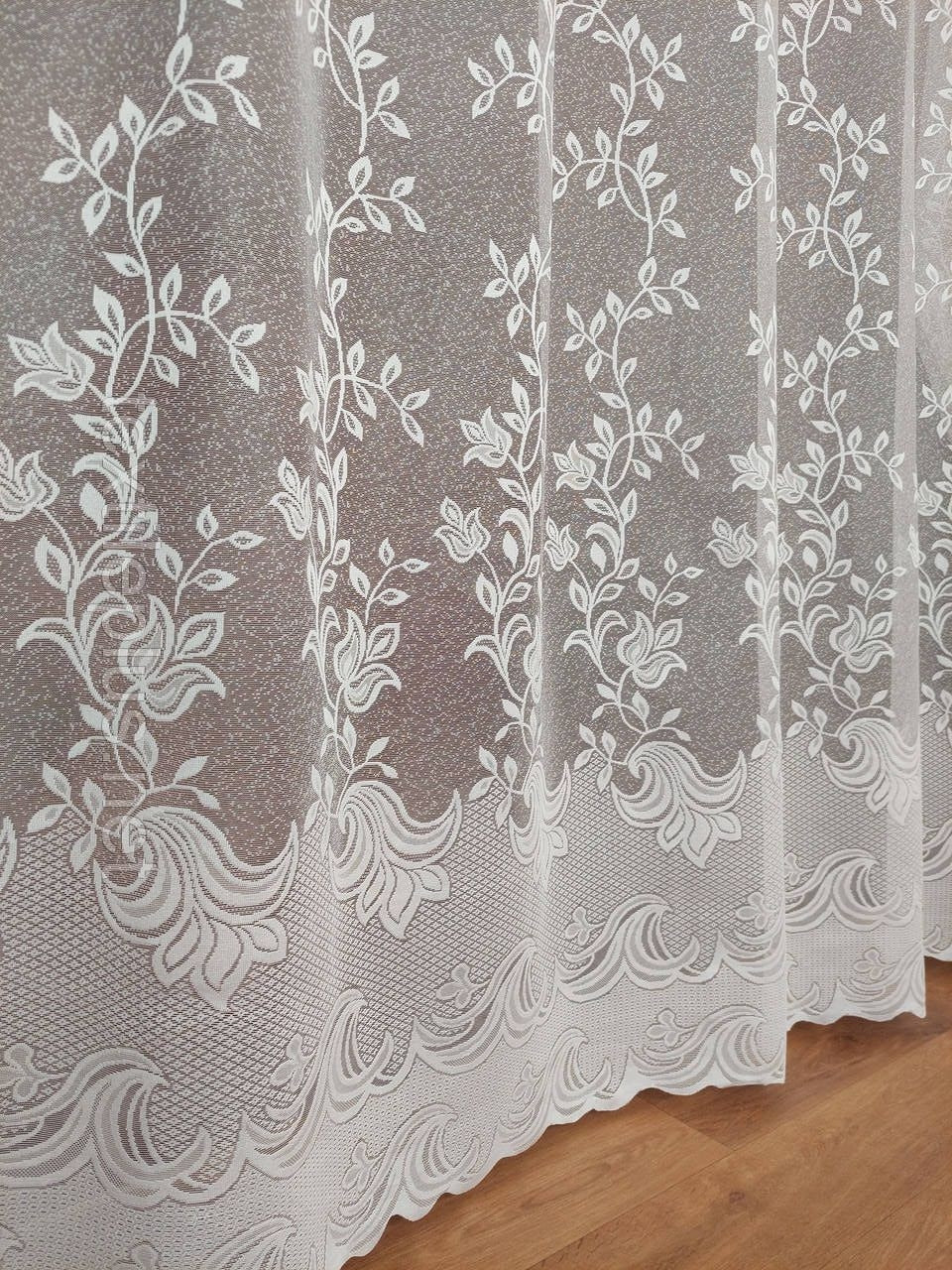 Тюль білий жаккард з ламбрекеном Ksenia купити за найкращою ціною в