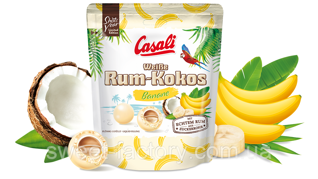 Конфеты Casali White Choco Rum Kokos Banane 175g (ID#1668347504), цена ...