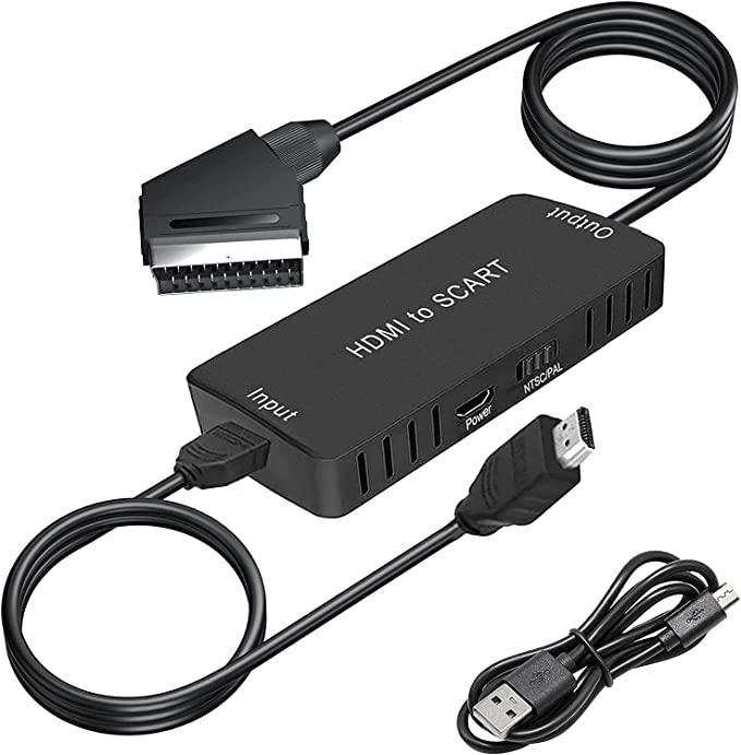 Преобразователь Scart в HDMI с кабелем HDMI, адаптер Full Hd 720p ...