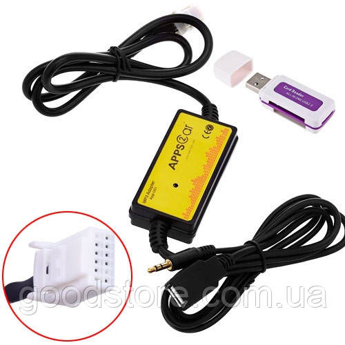 USB AUX MP3 адаптер для магнітоли 6+6пин Toyota Lexus Apps2Car WT-USB01 ...