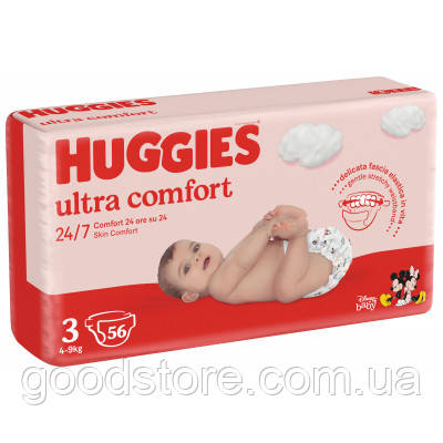 Подгузник Huggies Ultra Comfort 3 (5-9 кг) Jumbo 56 шт (5029053567570 ...