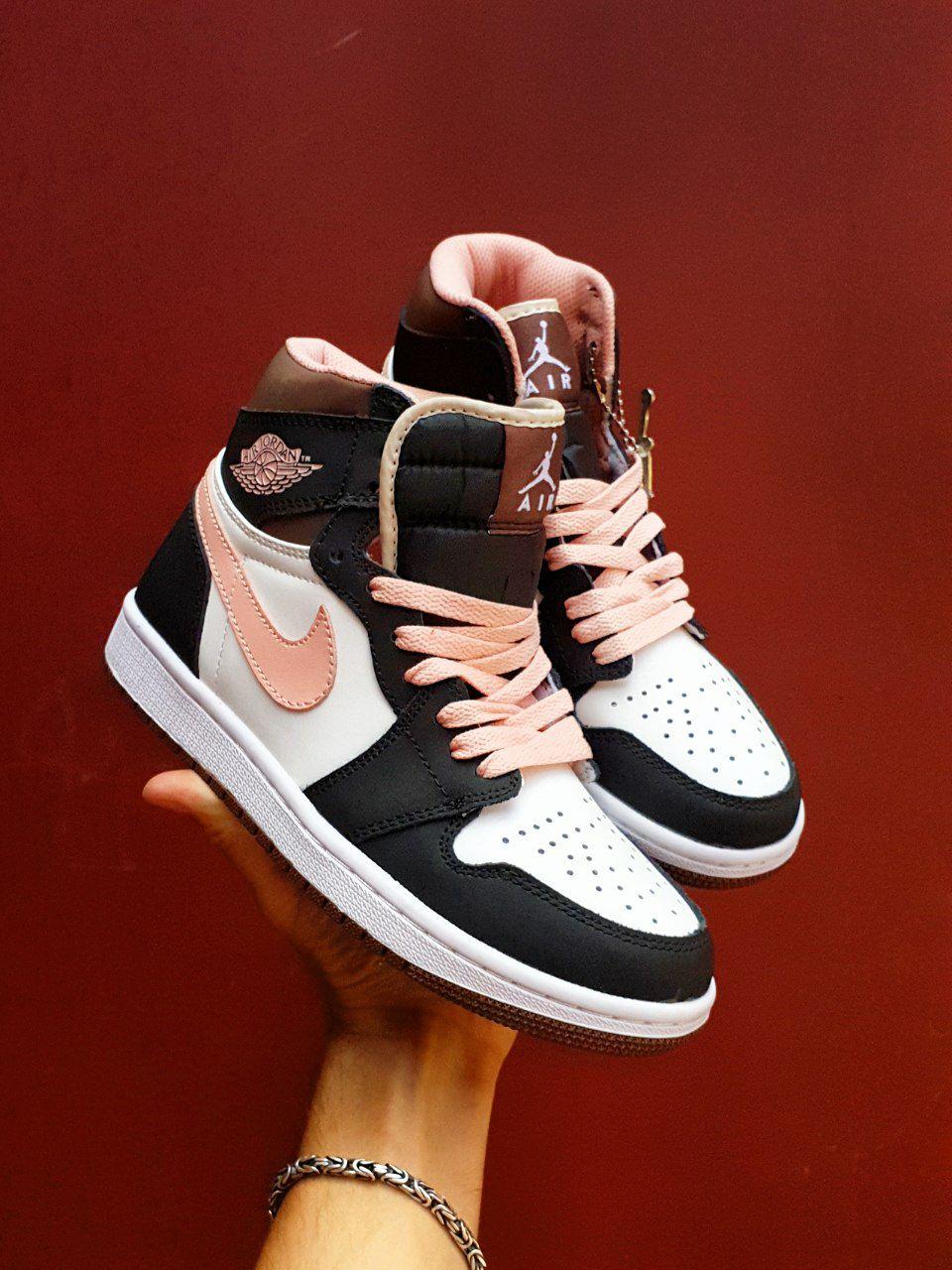 Кроссовки Женские Nike Air Jordan 1 High Retro Black Pink Розовые с ...