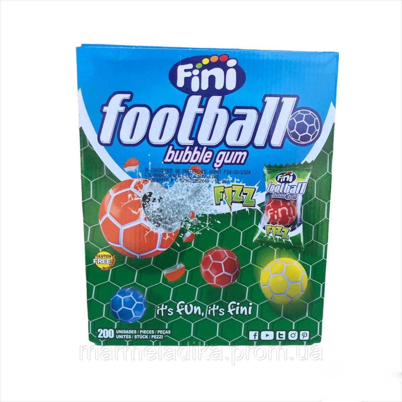 FINI жувальна гумка ФУТБОЛЬНИЙ М ЯЧ Football 200 шт, ціна 441 грн ...