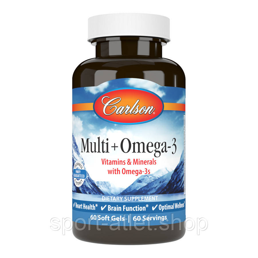 Витамины и Минералы Carlson Labs Multi + Omega 3, 60 Капсул — Купить ...