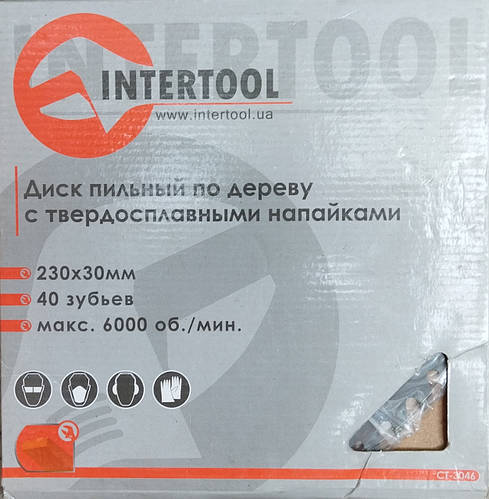 Купити Диск пиляльний для дерева з твердосплавними напайками 230x30x1,6 мм; 40 зубців Intertool ...