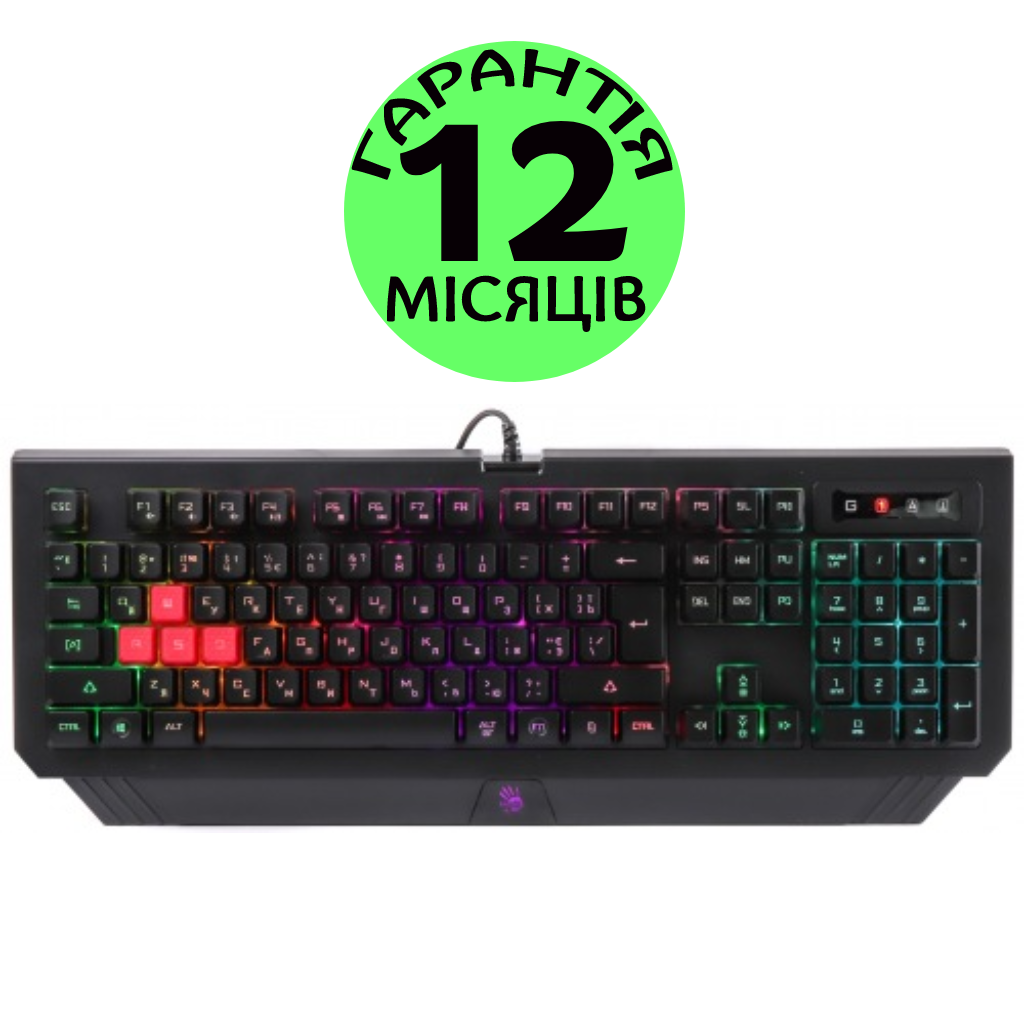 Игровая Клавиатура с Подсветкой Bloody B120N USB Черная, с Макросами ...