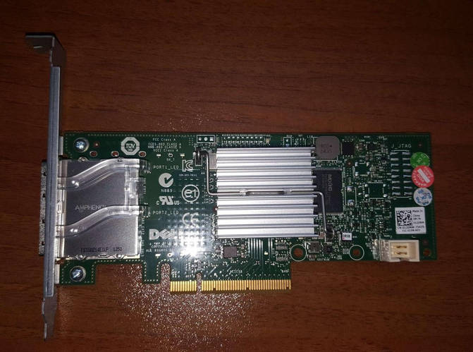 HBA-адаптер Dell H200E External Dual Port 6Gb/s SAS PCI-E Host Bus ...