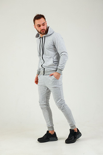 Мужской серый спортивный костюм с капюшоном (ID#1669372665), цена: 899 ...