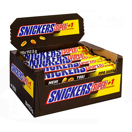 Шоколадний батончик Snickers Super + 1, 112.5 г. (ID#1669402881), ціна ...