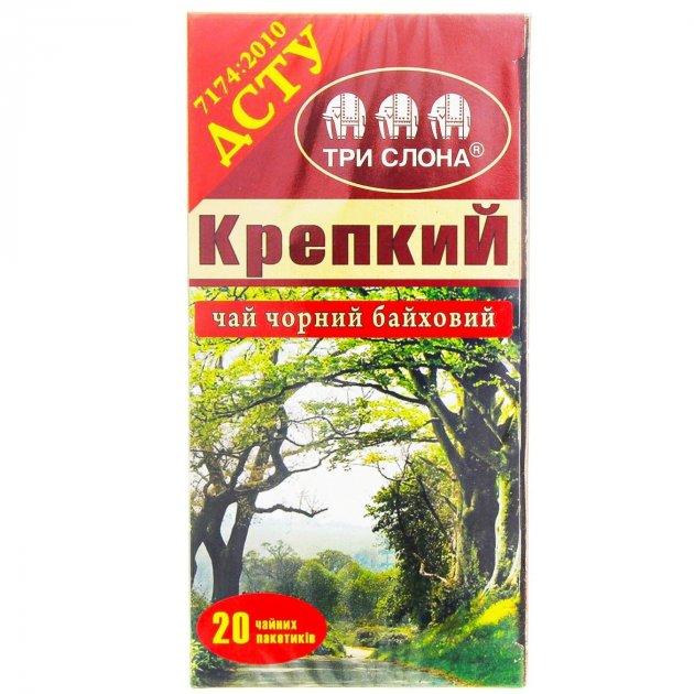 Чай чорний байховий Три Слони Міцний у пакетиках 20 штук | Купити в ...