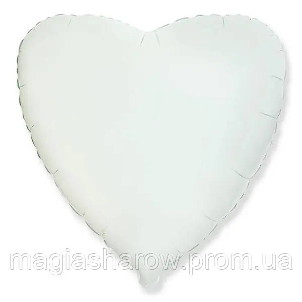 Фол куля Flexmetal 18"/45см СЕРЦЕ пастель білий, ціна 45 грн — Prom.ua (ID#1669463693)