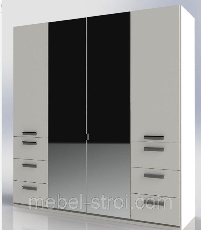 Купити Шафа для одягу з дзеркалом шухлядами та полицями ШИК 7 4Д 1831х550х2100 ціна 13150