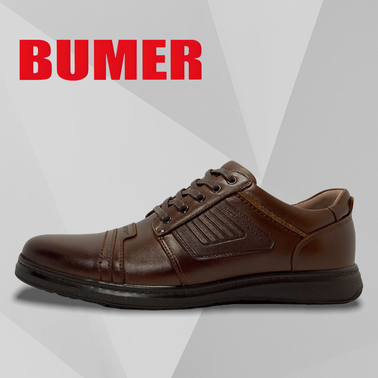 Мужские туфли Bumer (Украина) кожаные коричневые осенние деми сезон со ...