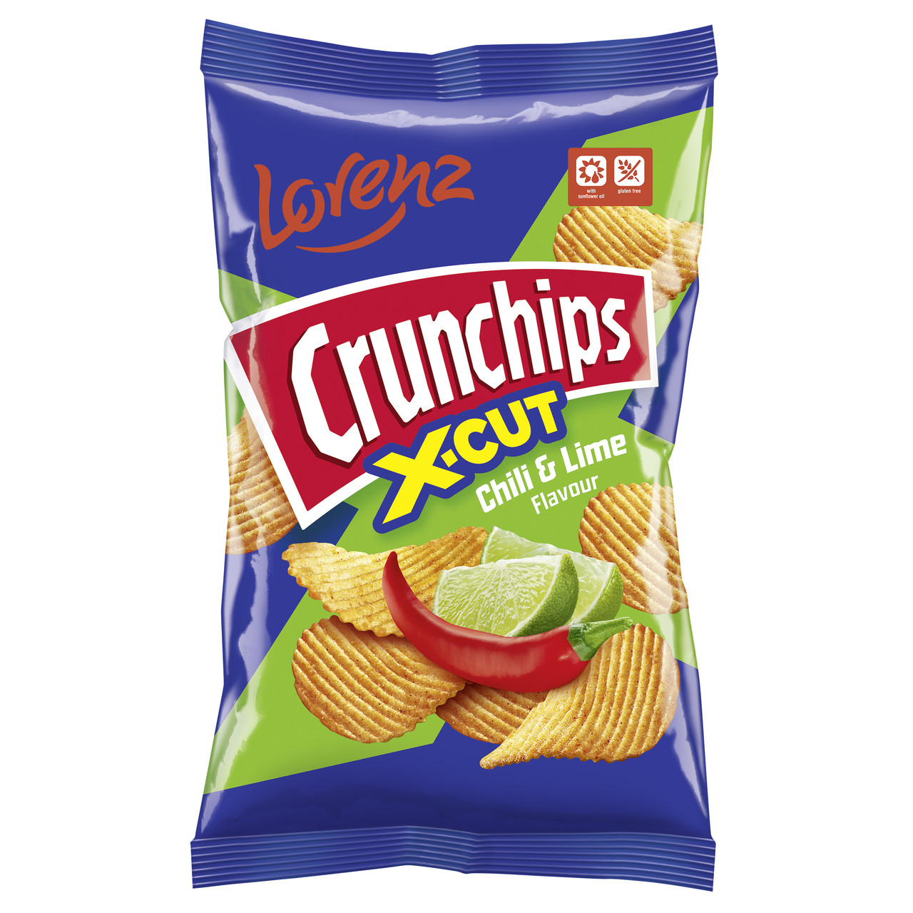 Чипсы рифленые Crunchips X-Cut вкусные и ароматные со вкусом чили и ...