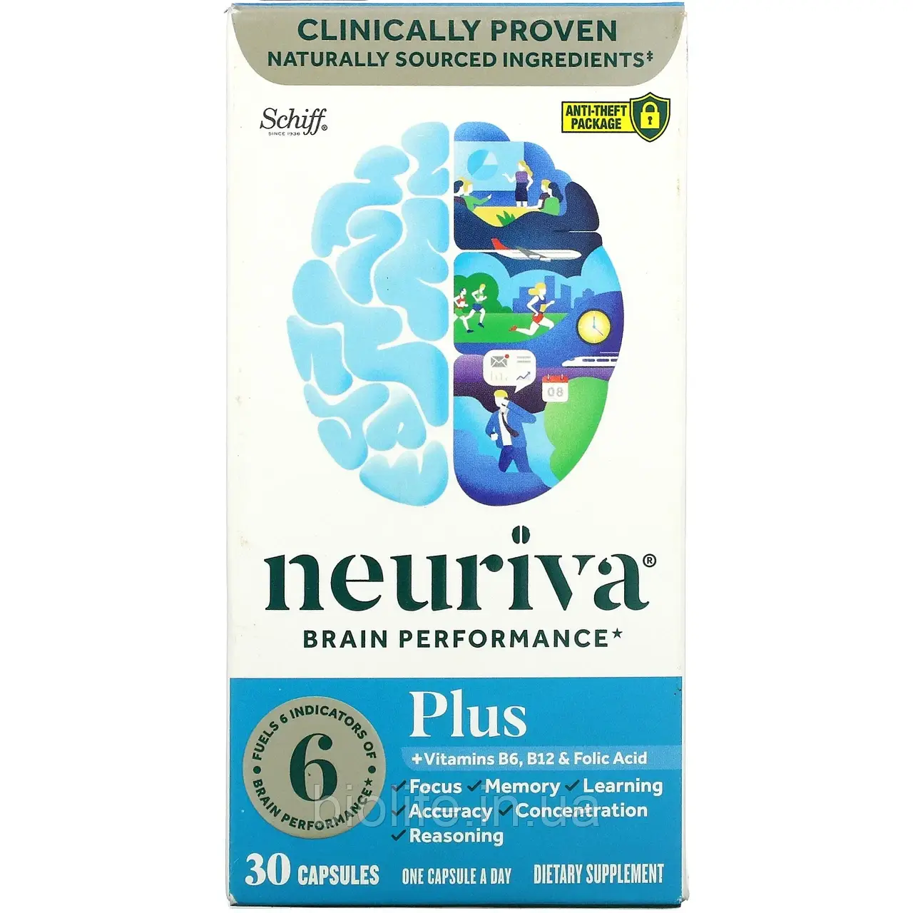 Schiff, Neuriva Brain Performance Plus, 30 Capsules, цена 2964.44 грн ...