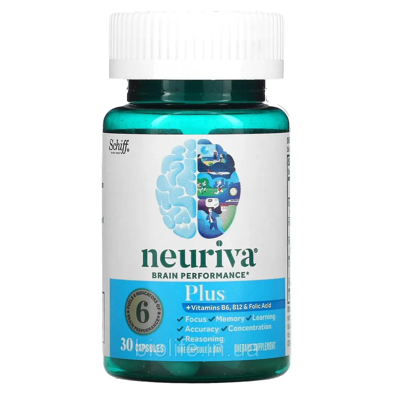 Schiff, Neuriva Brain Performance Plus, 30 Capsules, цена 2964.44 грн ...