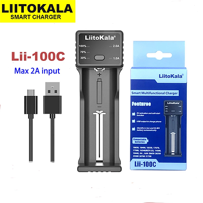 Зарядное устройство LiitoKala Lii-M4 Li-ion IMR LiFe+NiMH Type-C Черный ...