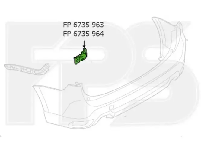 Крепеж бампера заднего правый Subaru Forester SK 19- (Тайвань ...