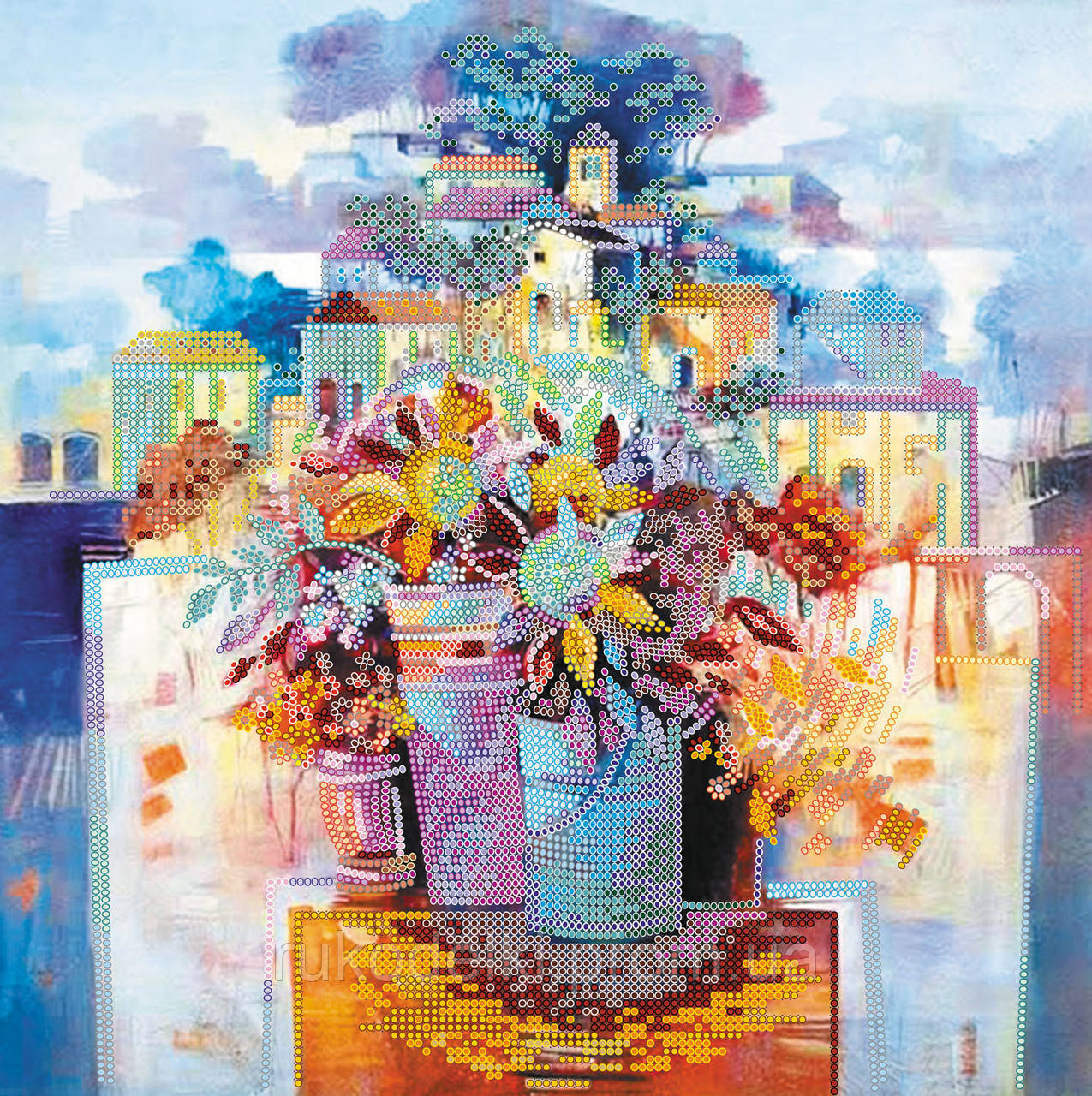 Місто квітів Схема для вишивки бісером на натуральному художньому полотні Абрис Арт AC-343, ціна ...