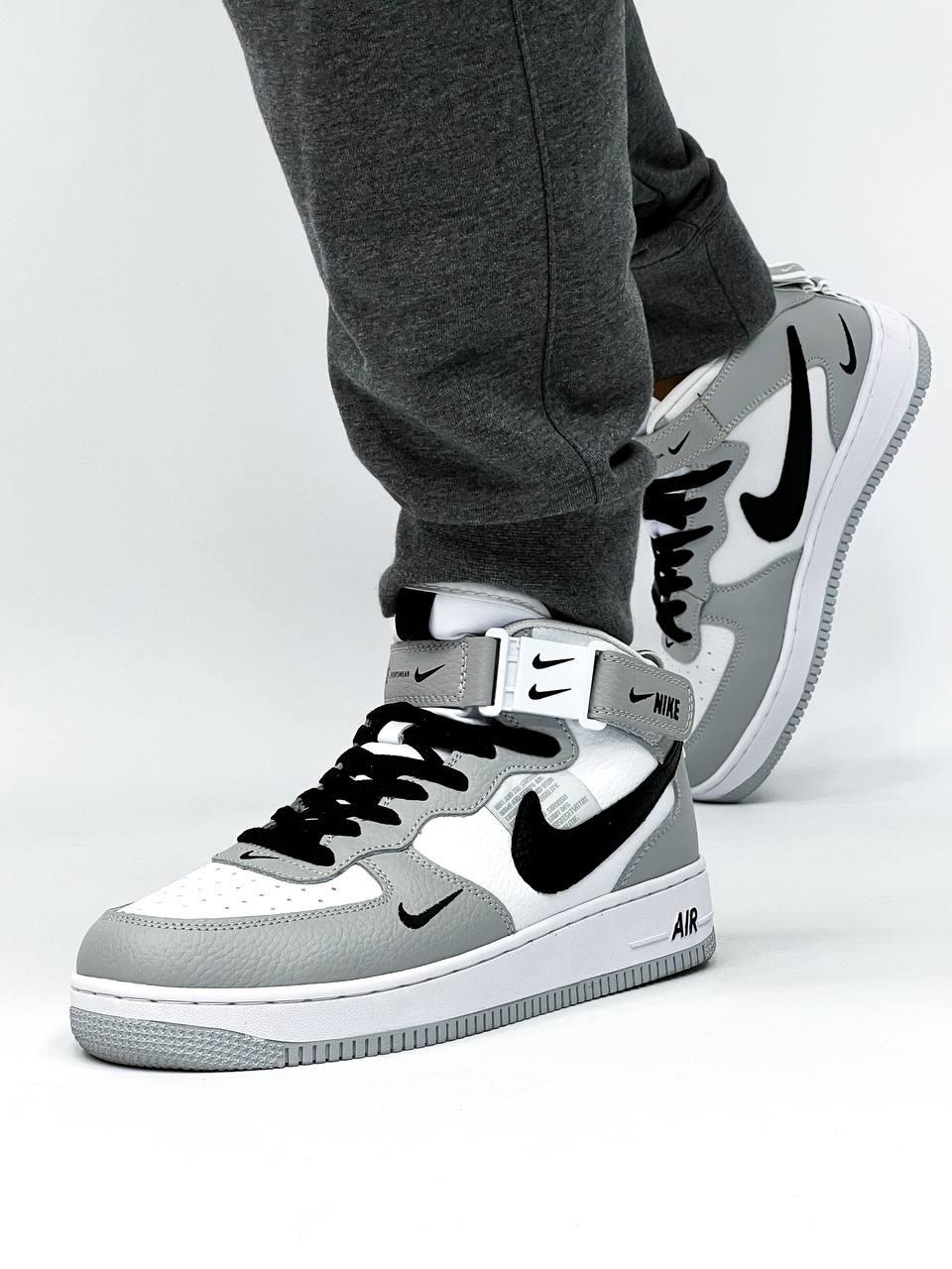 Купить Кроссовки Nike Air Force 1 Mid мужские кожаные, кроссовки найк ...